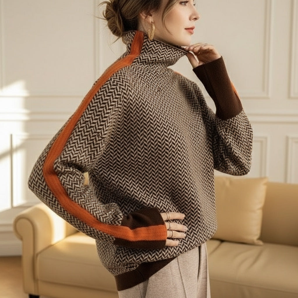 Eleanor | Herringbone Luxe Turtleneck – Clara’s Boutique Hamptons